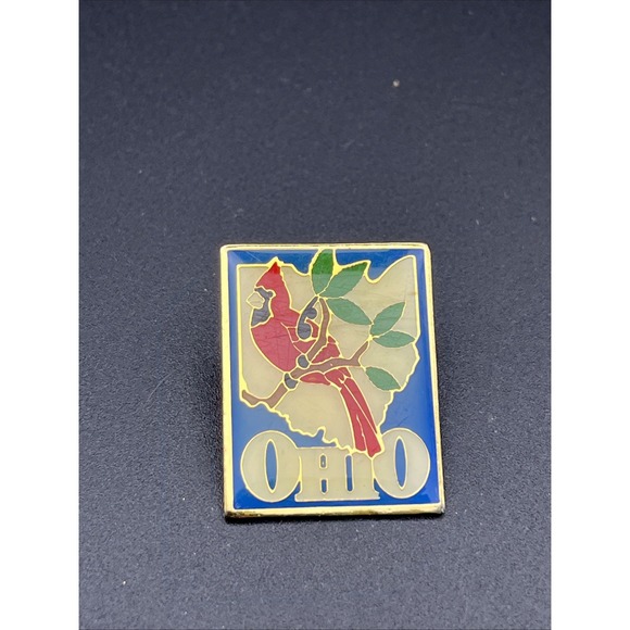 Accessories | Vintage State Of Ohio Cardinal Bird Lapel Hat Pin | Poshmark